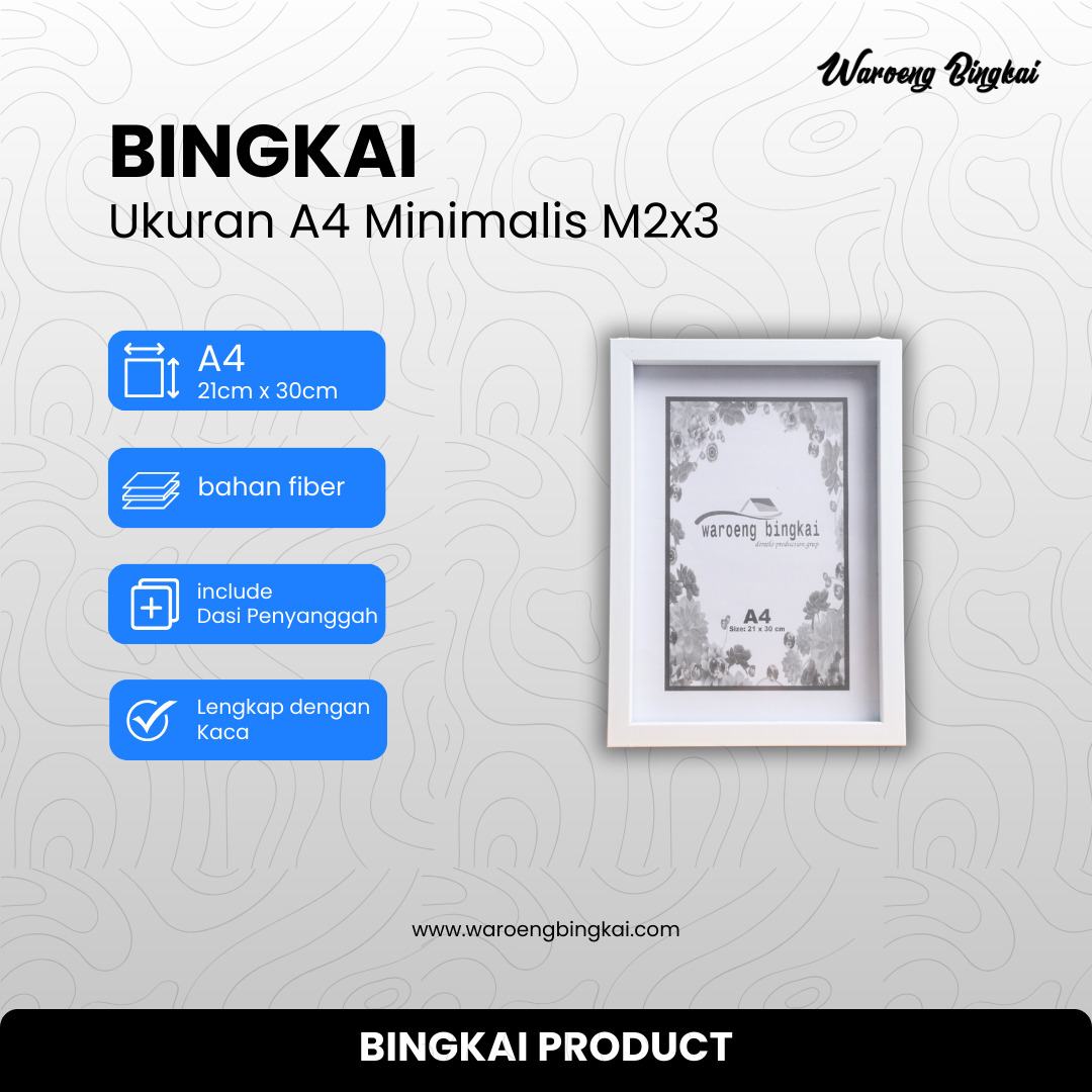 Frame Bingkai Foto Ukuran A4 21x30 cm M2x3 Minimalis