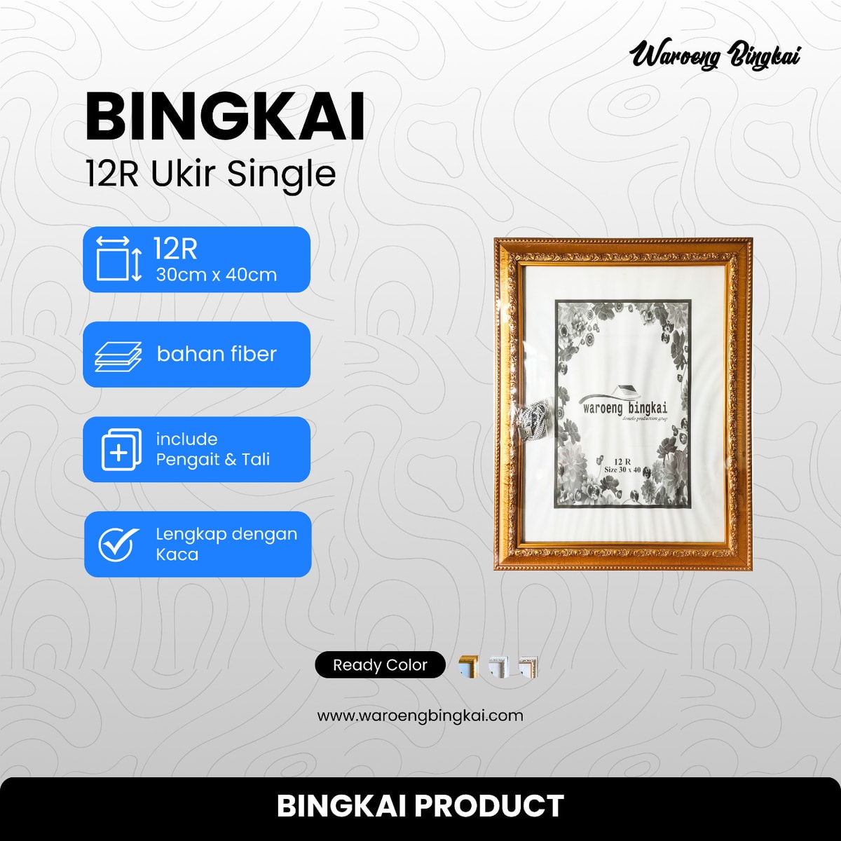 Produk Bingkai Foto Ukuran 12R 30x40 Ukir Single