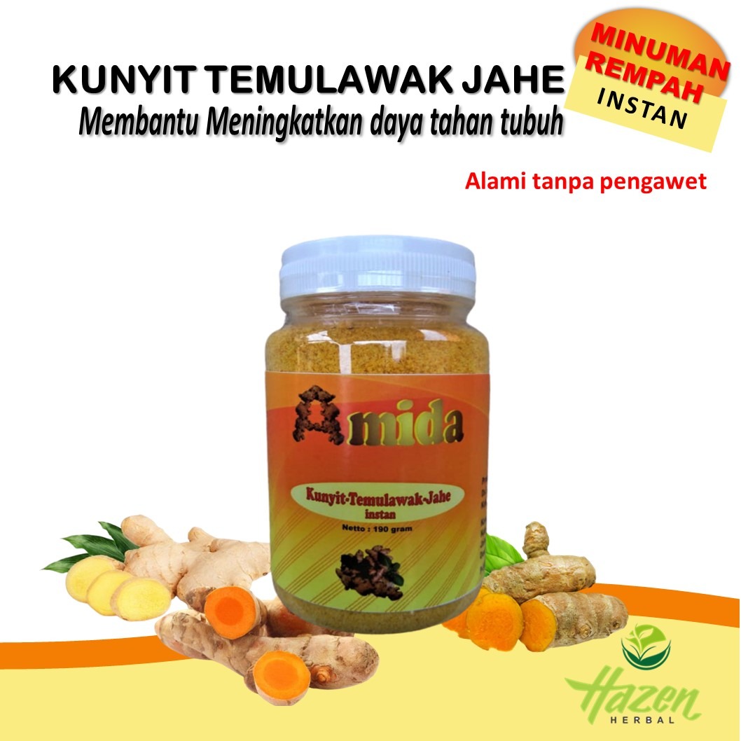 MINUMAN REMPAH INSTAN KUNYIT TEMULAWAK JAHE UNTUK DAYA TAHAN TUBUH
