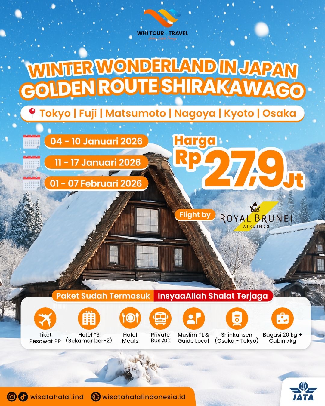 JAPAN GOLDEN ROUTE - SHIRAKAWAGO JANUARY - FEBRUARY 2026