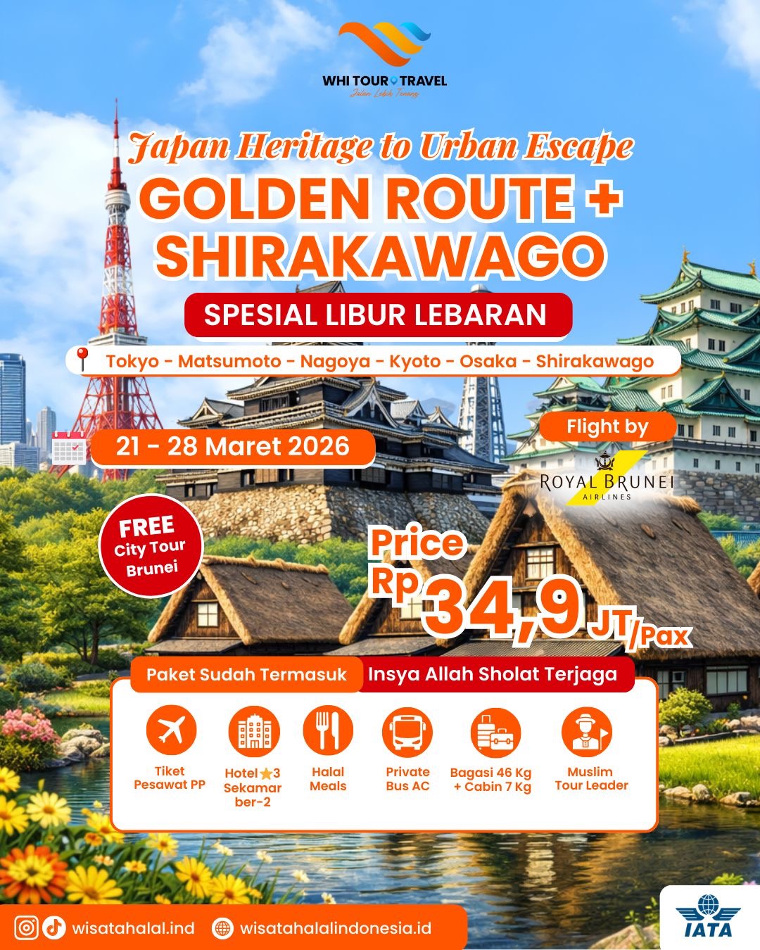 JAPAN GOLDEN ROUTE - SHIRAKAWAGO 21 - 28 MARCH 2026