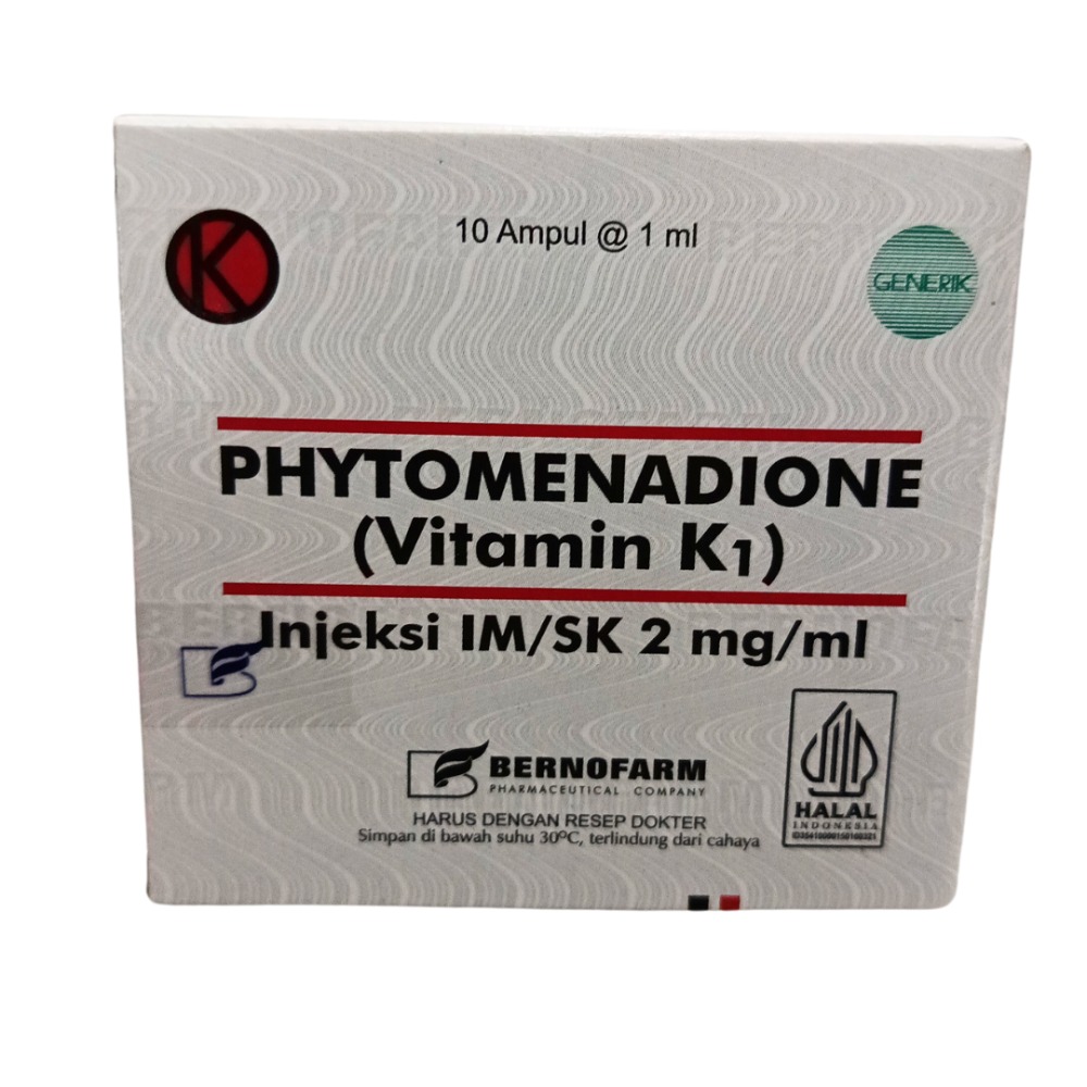 Phytomenadione (Vitamin K1) Injeksi IM/SK 2 mg/ml - 10 Ampul