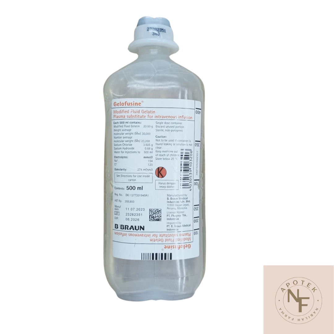 Gelofusine B.Braun 500 ml – Plasma Substitusi untuk Infus IV