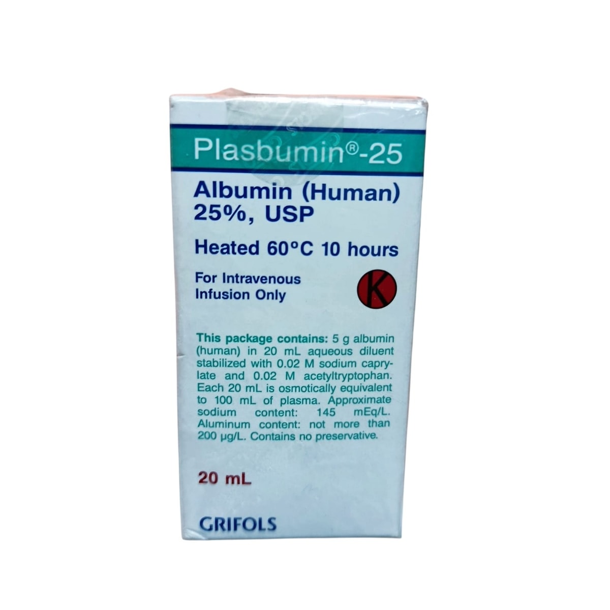 Plasbumin-25 – Albumin (Human) 25%, USP – 20 ml Infus | GRIFOLS