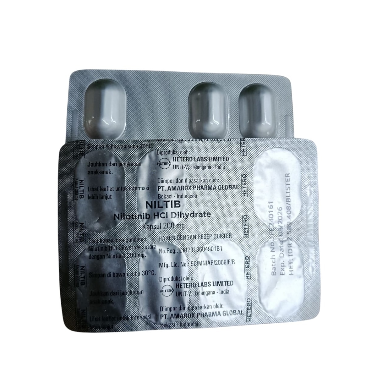 NILTIB 200 mg – Nilotinib HCl Dihydrate Kapsul – Obat Leukemia CML ...