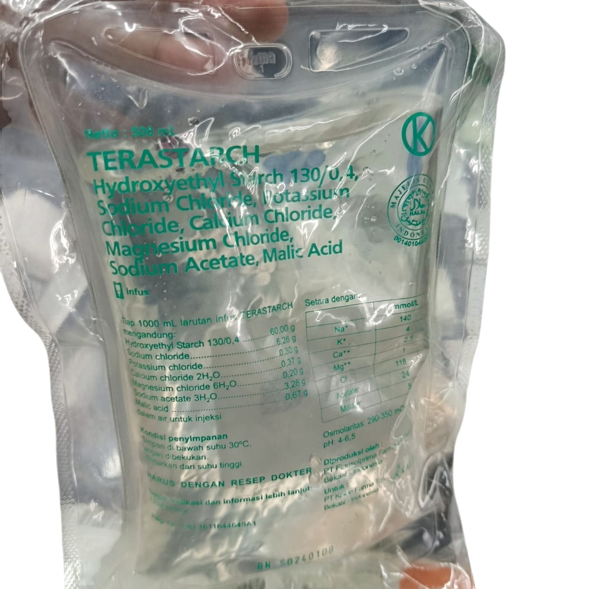 Terastarch Infus 500 ml – Hydroxyethyl Starch 130/0,4 untuk Pemulihan ...