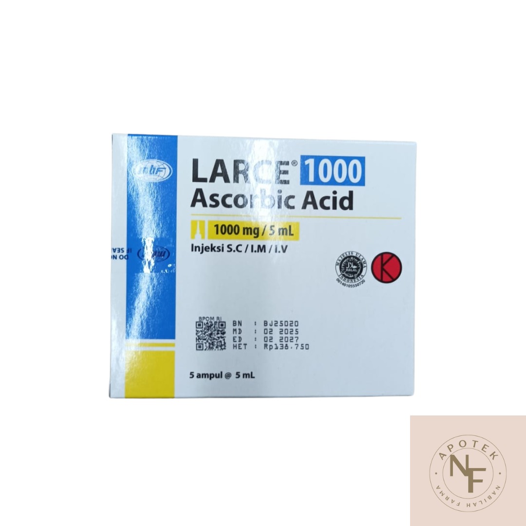 LARCE 1000 Ascorbic Acid Injeksi 1000 mg/5 mL – 5 Ampul