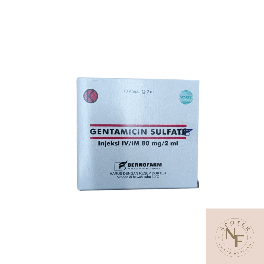 Gentamicin Sulfate Injeksi 80 mg/2 mL – 10 Ampul
