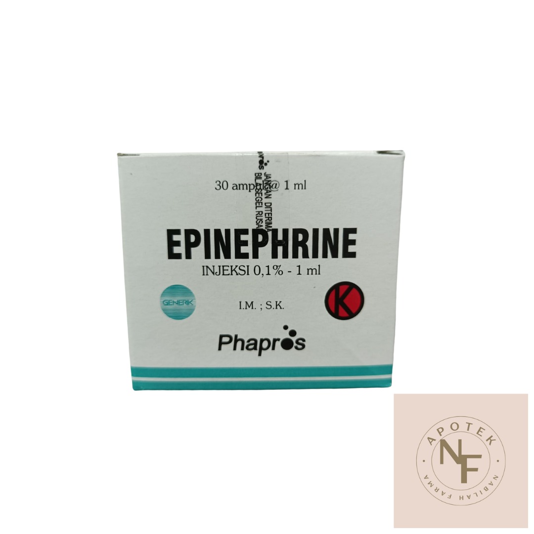 Epinephrine Injeksi 0,1% 1ml – 30 Ampul