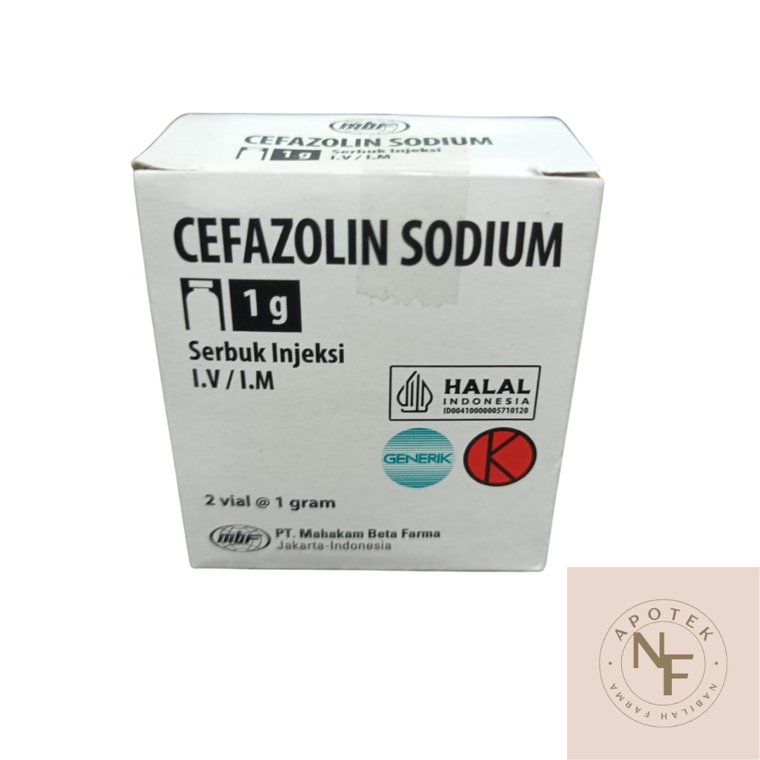Cefazolin Sodium 1g Injeksi IV/IM - Obat Antibiotik Serbuk Steril