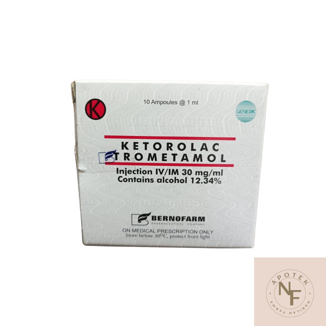Ketorolac Trometamol 30 mg/ml – Injeksi Pereda Nyeri IV/IM