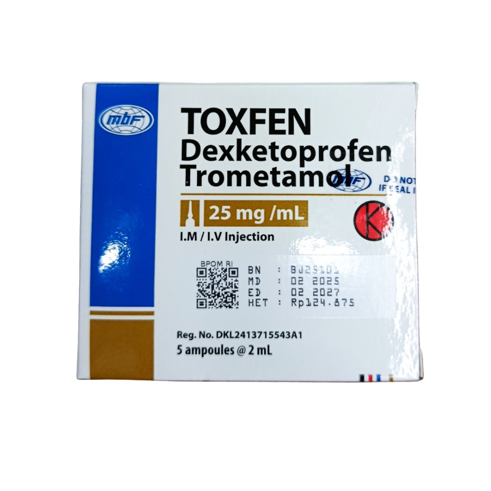 TOXFEN Dexketoprofen Trometamol 25 mg/mL – Injeksi Pereda Nyeri I.M/I.V ...