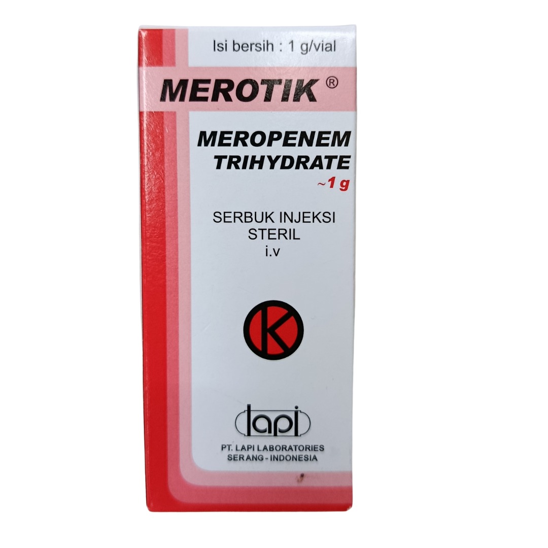Merotik Meropenem Trihydrate 1g | Serbuk Injeksi Steril I.V