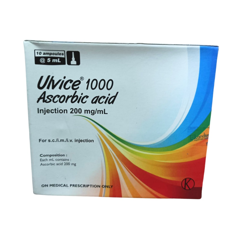 Ulvice 1000 Ascorbic Acid 200 mg/mL – Injeksi Vitamin C 10 Ampul