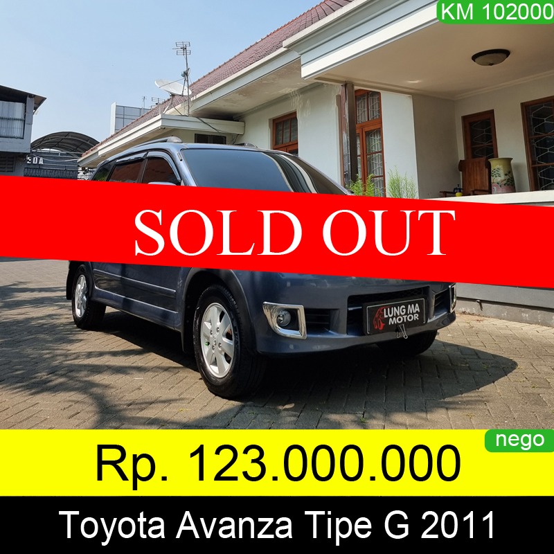 Toyota Avanza Tipe G 1300cc tahun 2011 (KM 102K)