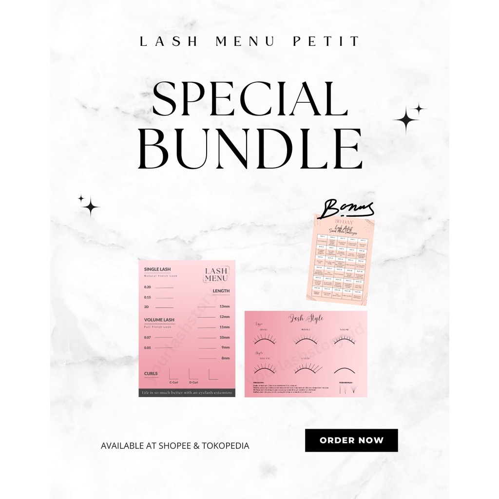 Eyelash Extension Lash Menu A5