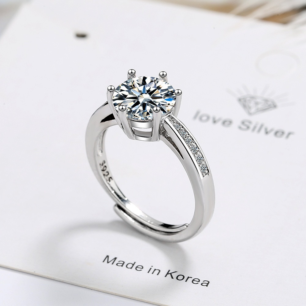 Cincin Wanita Model Korea Zirkonium S925 Adjustable - DTA43