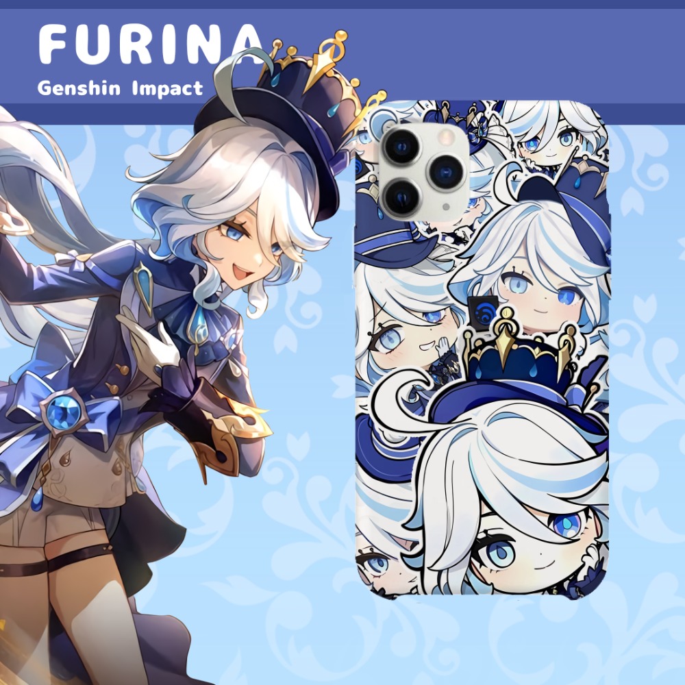 Casing Furina Genshin Impact Chibi Pattern