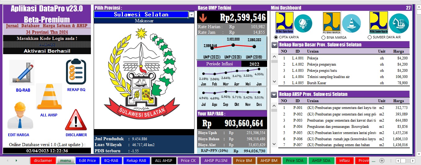 Download Aplikasi DataPro, Aplikasi Jurnal Database Harga Satuan ...