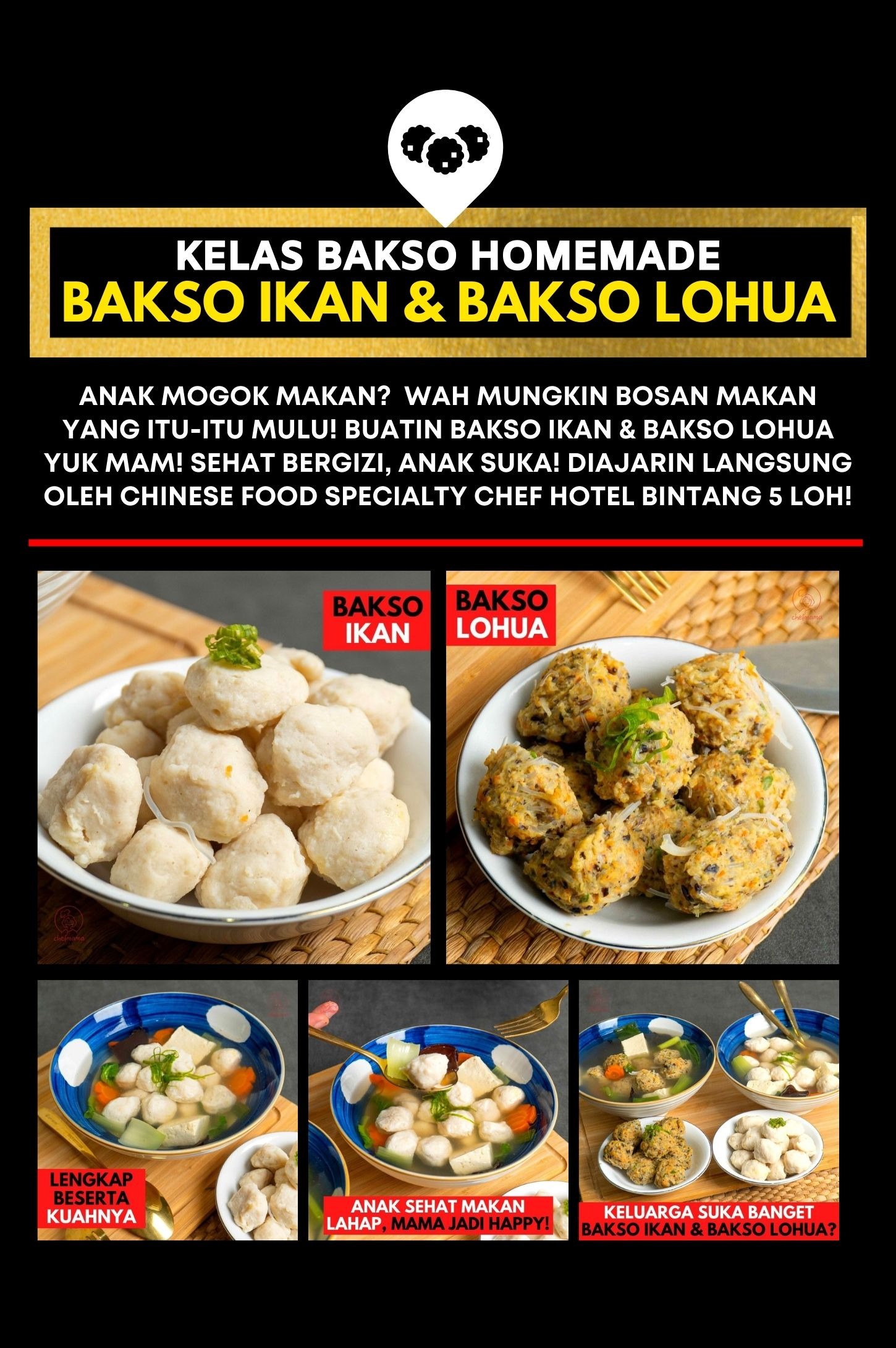 KELAS MASAK ONLINE BAKSO IKAN & BAKSO LOHUA