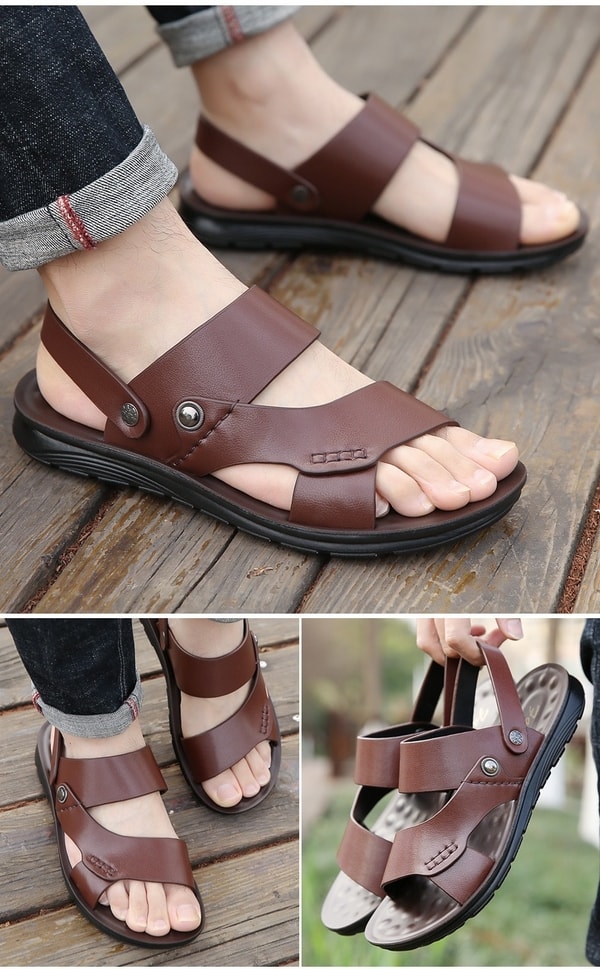 Reva Sandal Kulit Pria form