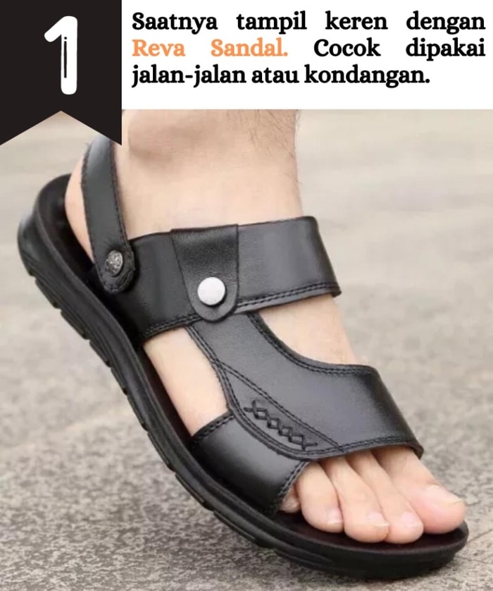Reva Sandal Kulit Pria form