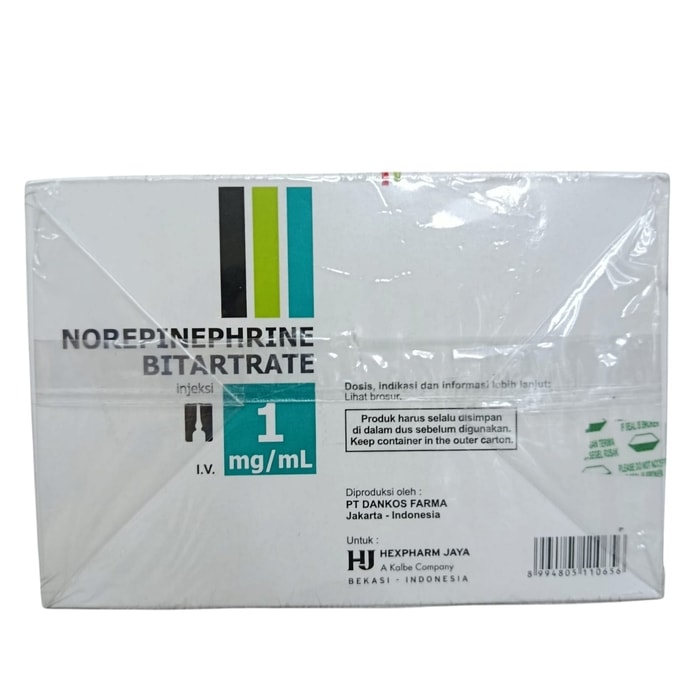 Norepinephrine Injeksi 1 mg/mL – Vasokonstriktor IV untuk Syok Septik