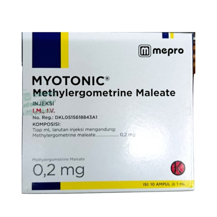 MYOTONIC Methylergometrine Maleate 0,2 mg – Injeksi IM/IV untuk Atasi ...