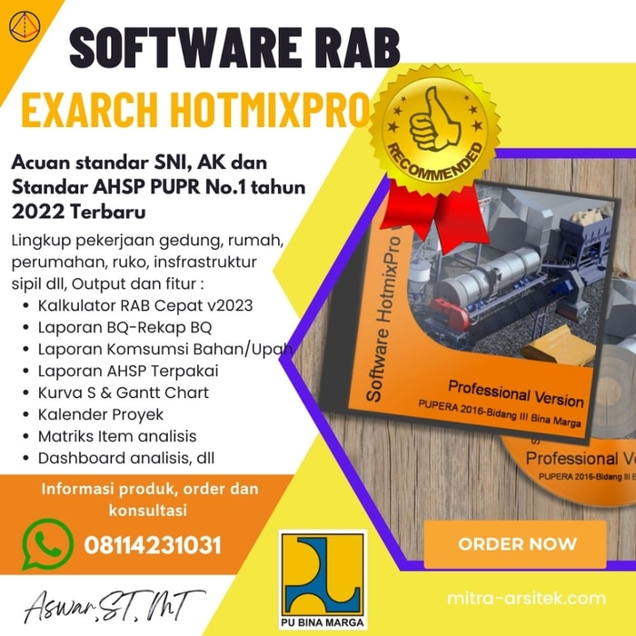 P110-Software RAB Exarch HotmixPro (HMPro) , Database Bina Marga Konstruksi Jalan dan Jembatan