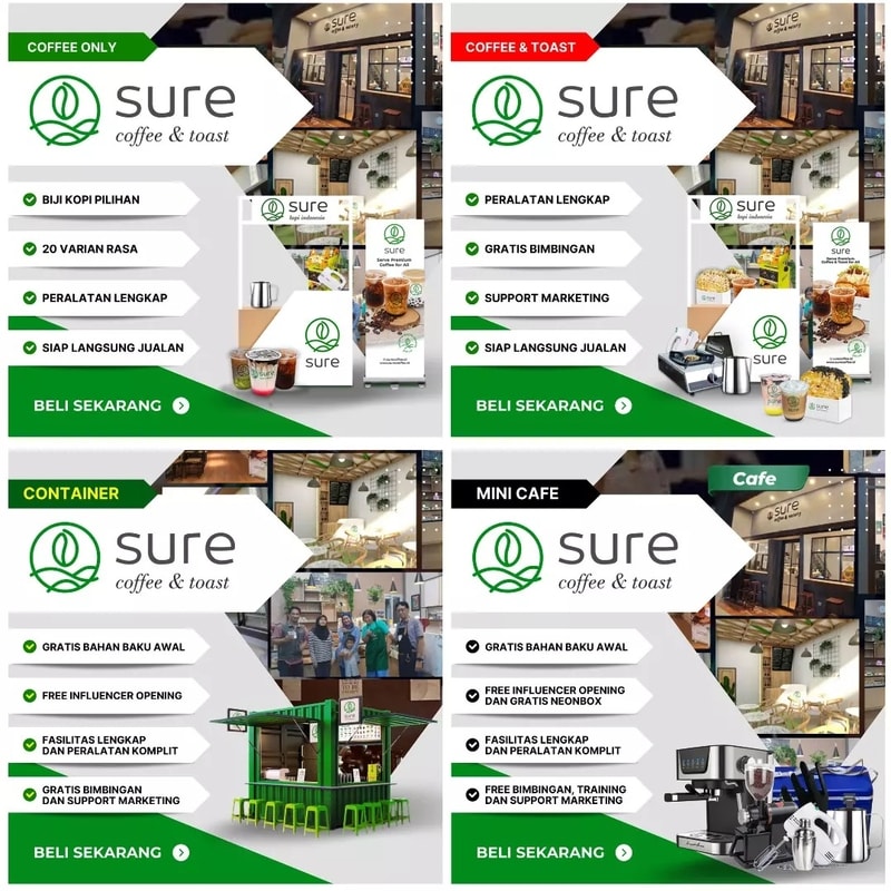 4 Paket Kemitraan Sure Coffee Terlaris Dengan harga terjangkau