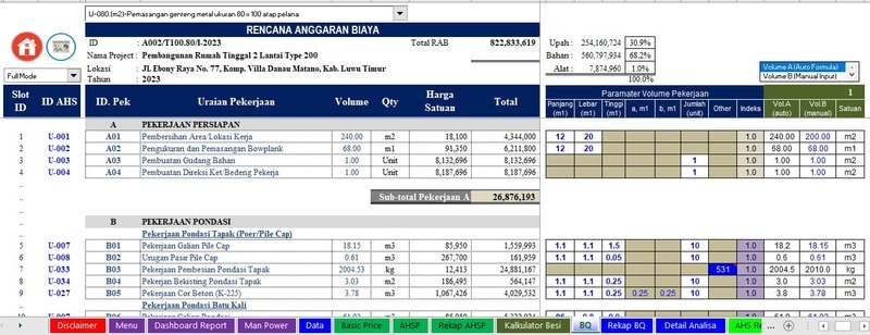 Download Software RAB Acuan Standar Bidang Cipta Karya, Exarch xPro Terbaru